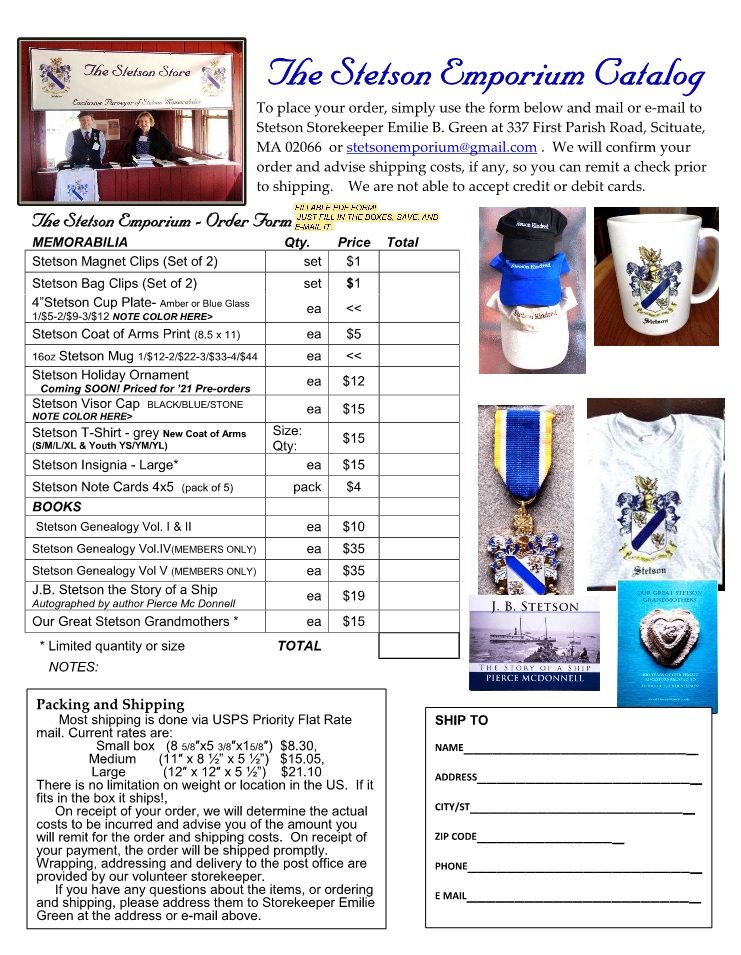 Stetson Emporium – The Stetson Kindred of America, Inc.